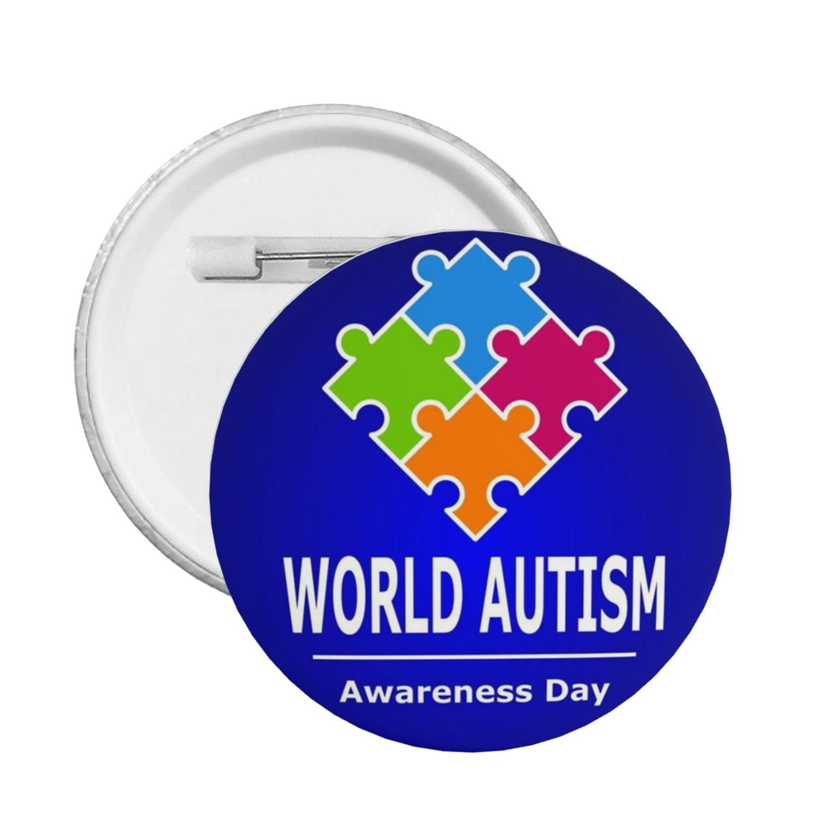 Autism Awareness Day Month Pin Button Badge, Personalised Button Metal ...