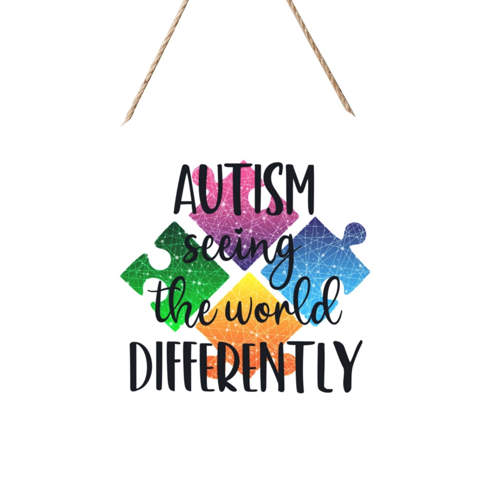 Autism Awareness Day Month Wooden Hanging Sign Ornament Welcome Sign ...