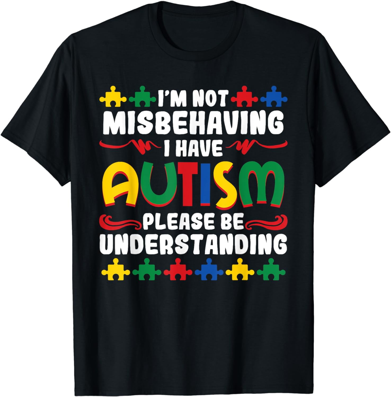 Autism Awareness Day Puzzle Pieces Autistic Spectrum ASD T-Shirt ...