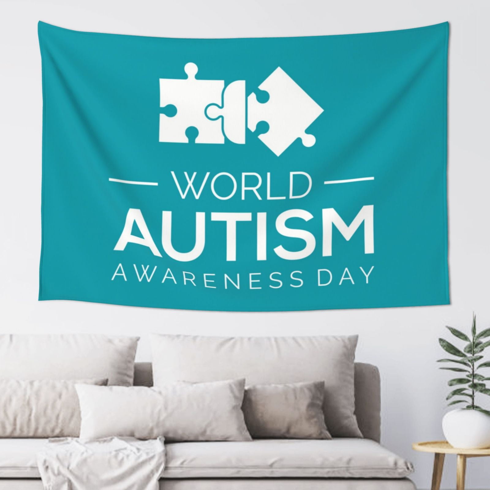 Autism Awareness Day Tapestry Banner Backdrop Flag Background ...