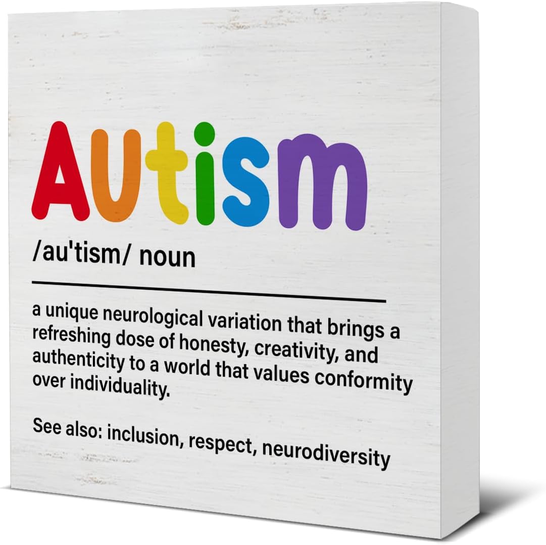 Autism Awareness Decor Autism Definition Wooden Sign Decorations ...