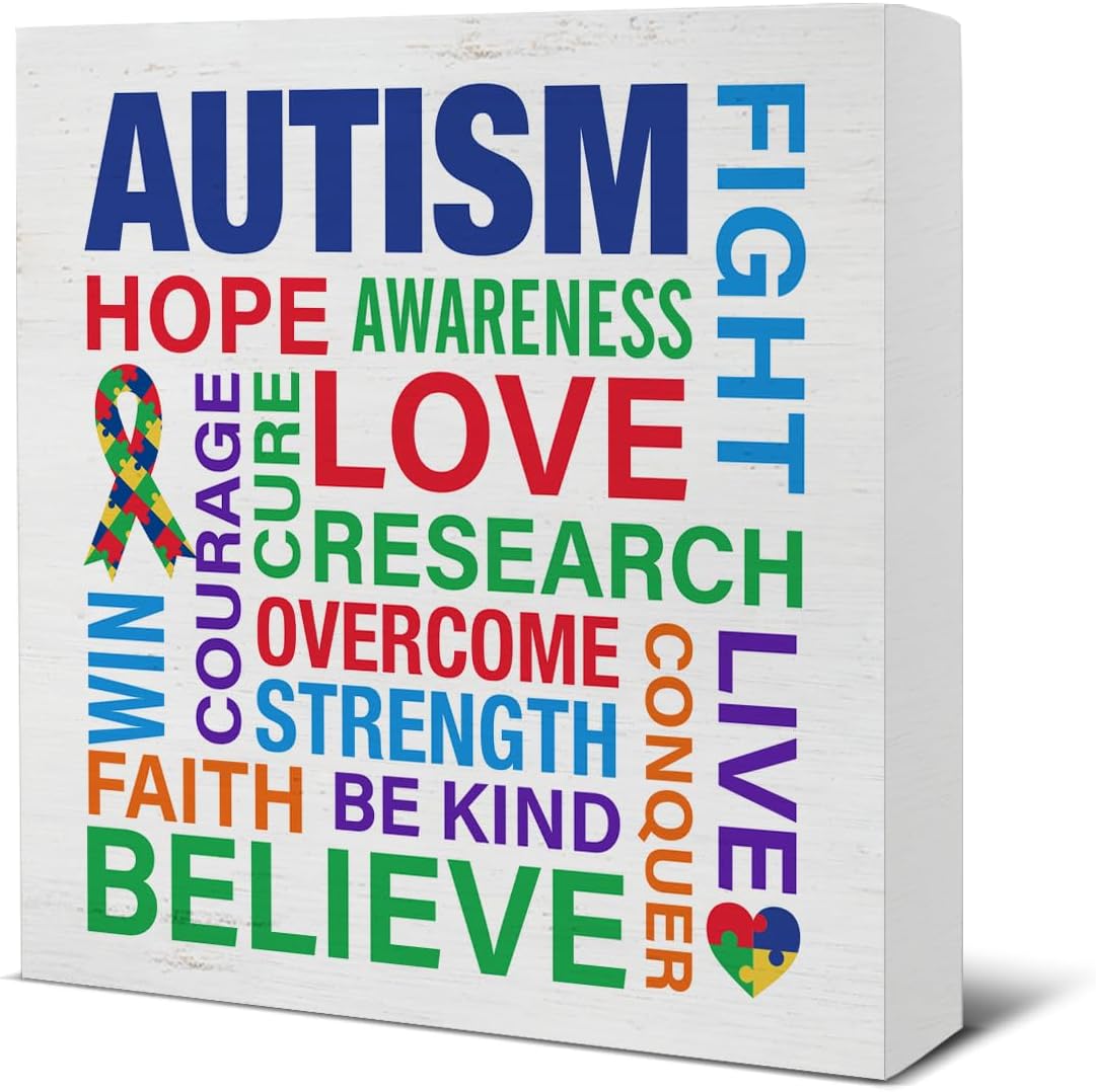 Autism Awareness Decor Inspirational Quote Wooden Sign Decorations ...
