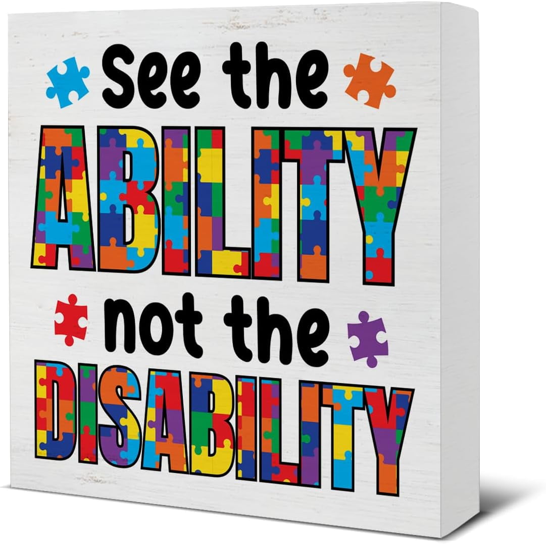 Autism Awareness Decor See the Ability Not the Disability Wooden Sign ...