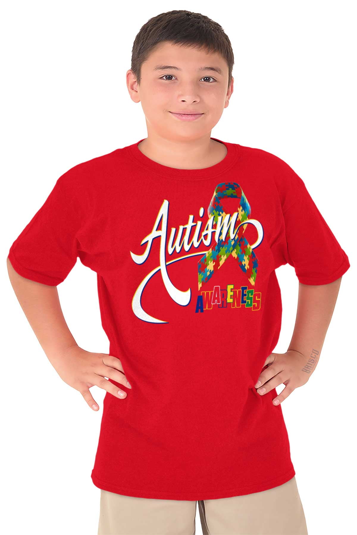 Autism Awareness Disabled Autistic Crewneck T Shirts Boy Girl Teen ...