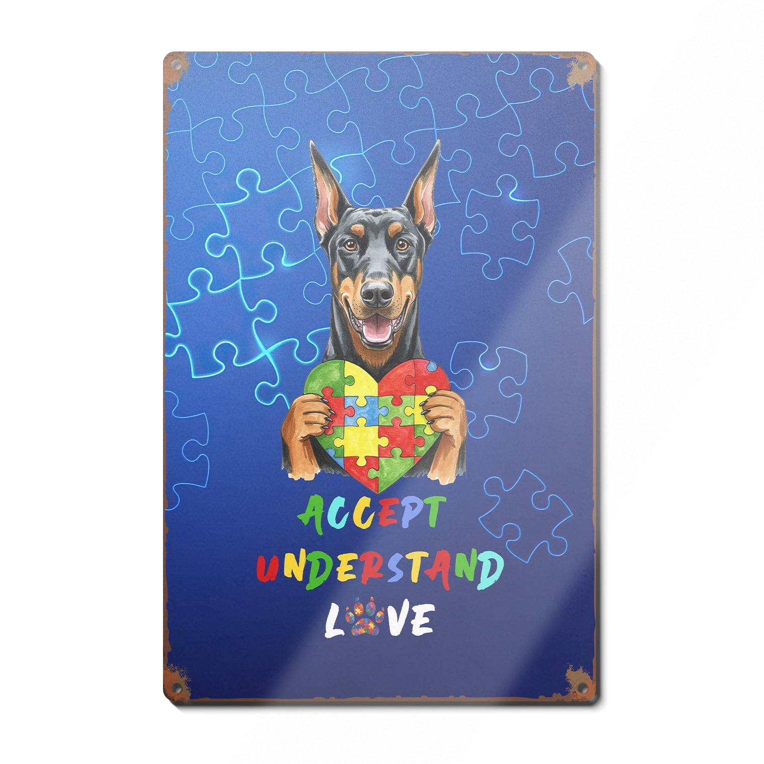 Autism Awareness Doberman Pinscher Accept Understand Love Vertical ...