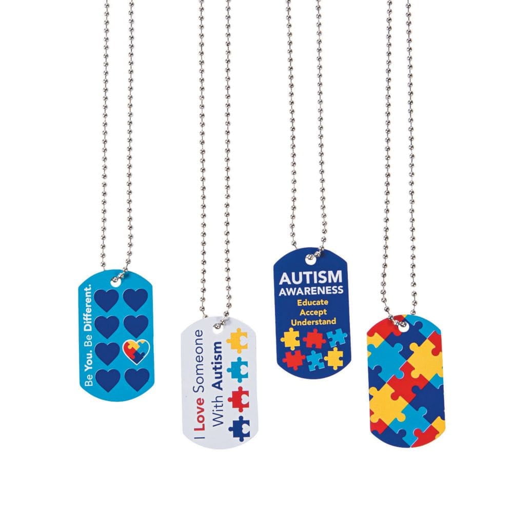 Autism Awareness Dog Tag Necklaces - Jewelry - 12 Pieces - Walmart.com