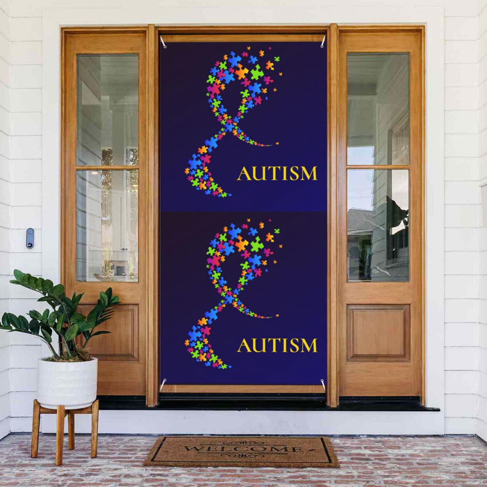 Autism Awareness Door Cover Decoration Backdrop Banner Flag Photography ...