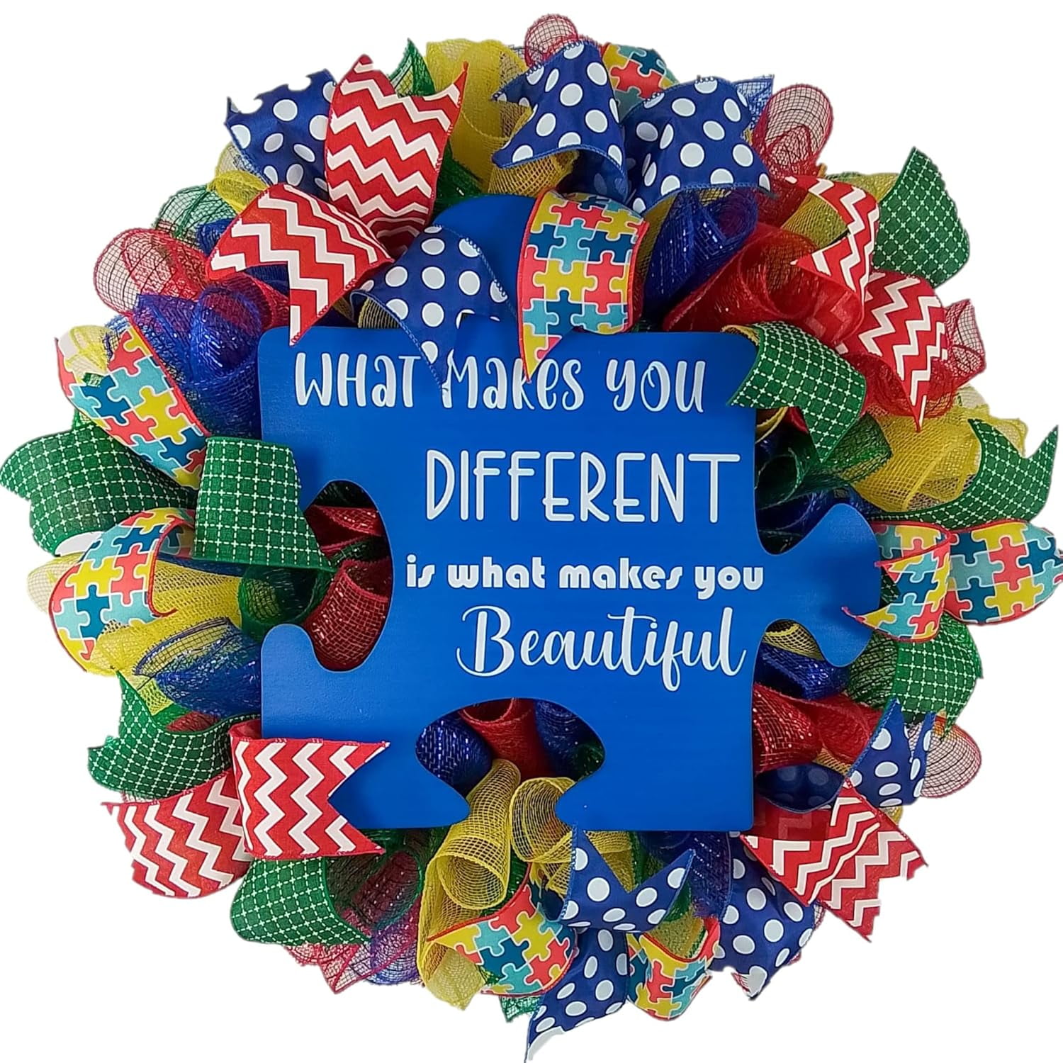Autism Awareness Door Wreath - What Makes You Different Makes You ...