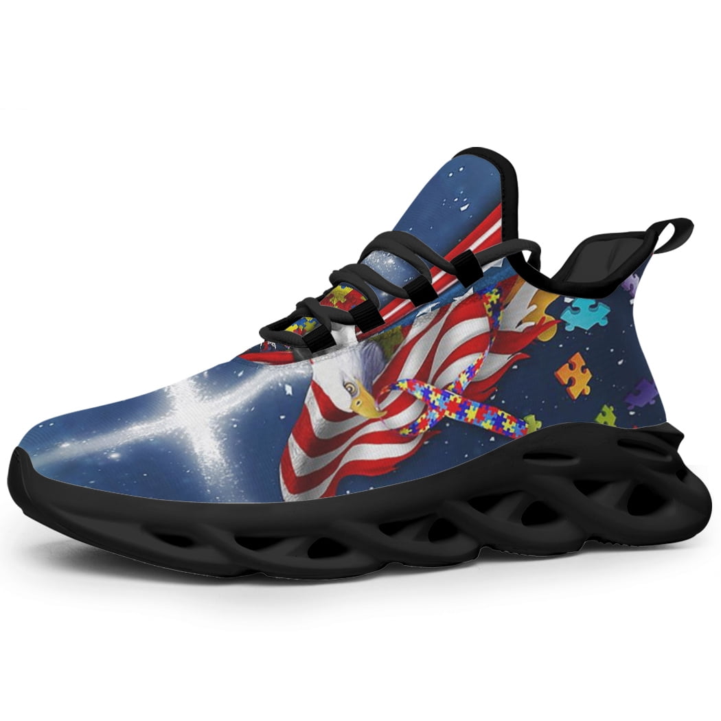 Autism Awareness Eagle American Shoes Trail Running Shoe Non-Slip ...