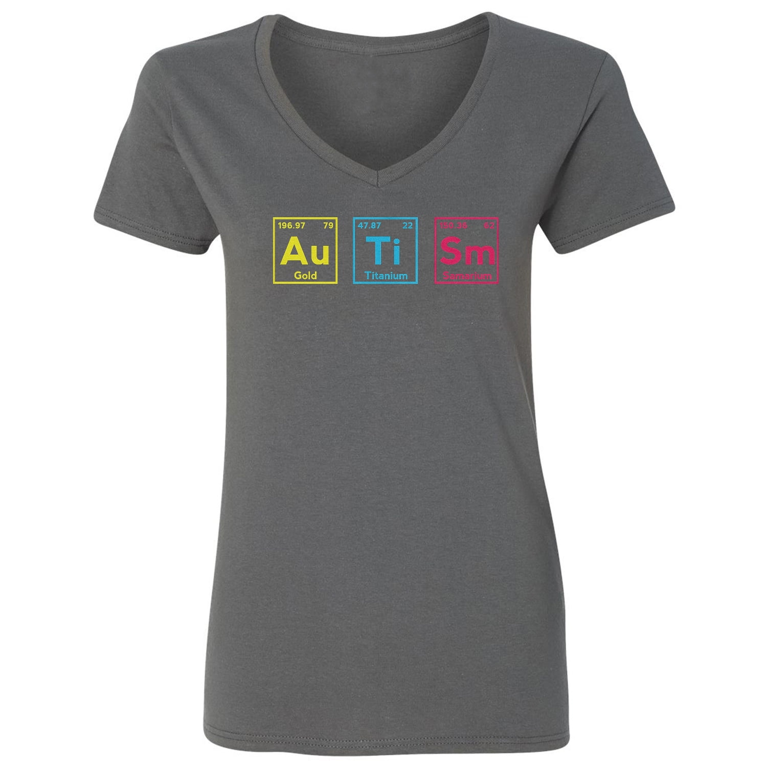 Autism Awareness Elements - Periodic Table Design Ladies' V-Neck Tshirt ...