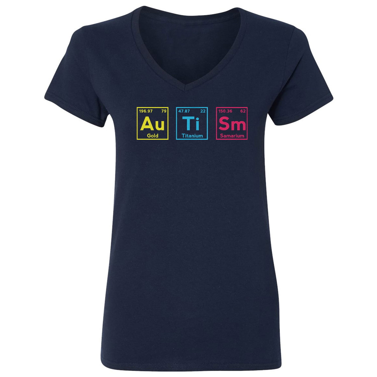 Autism Awareness Elements - Periodic Table Design Ladies' V-Neck Tshirt ...