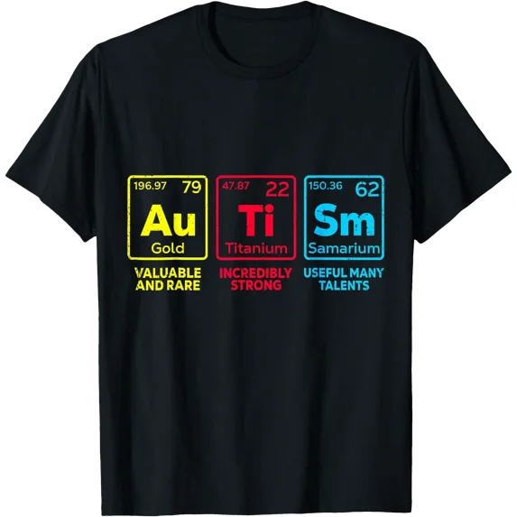 Autism Awareness Elements Periodic Table Mom T-Shirt , Vintage T-Shirt ...