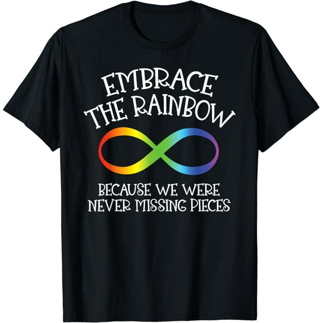 Autism Awareness Embrace The Rainbow Infinity Anti Puzzle T-Shirt ...