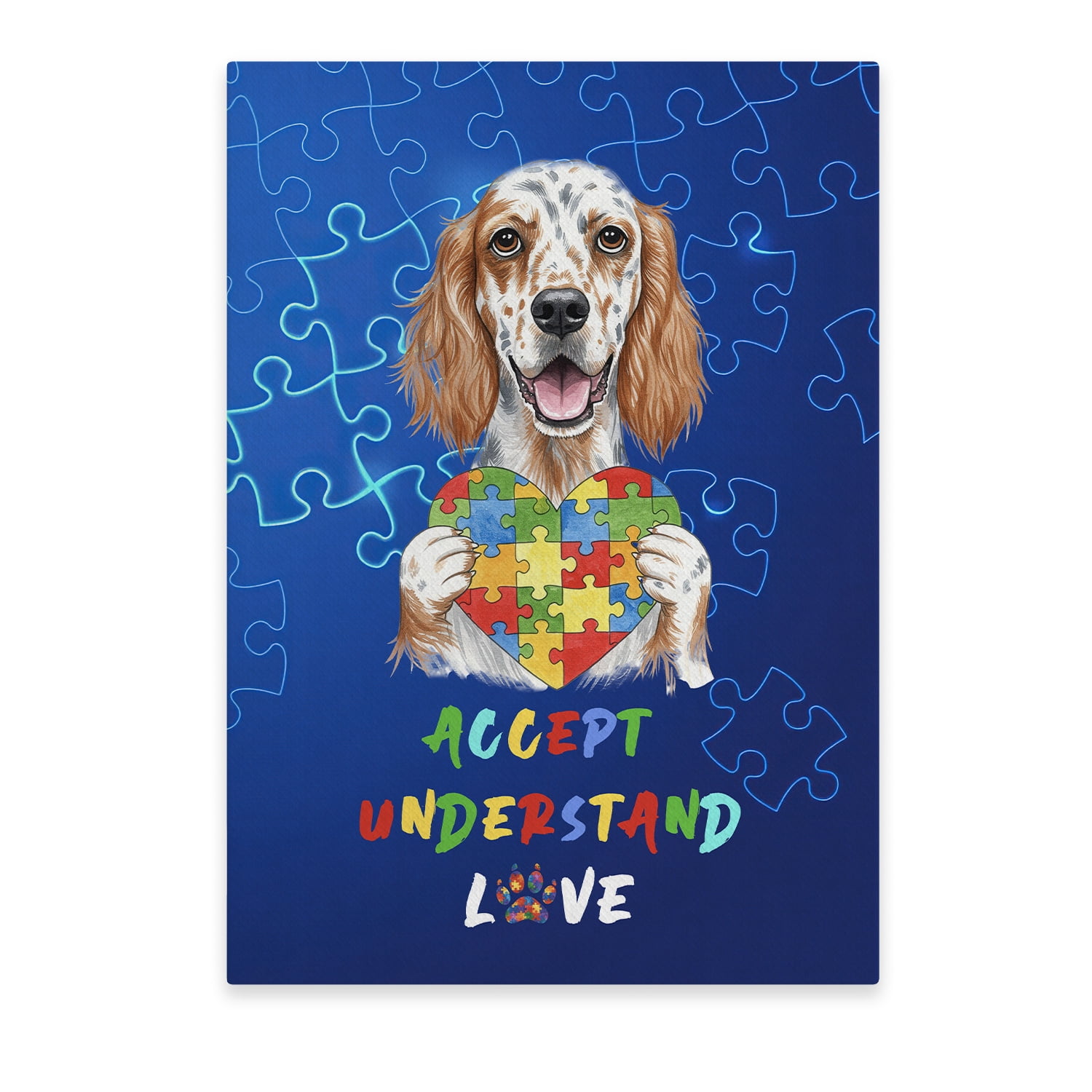 Autism Awareness English Setter Accept Understand Love Vertical Matte ...
