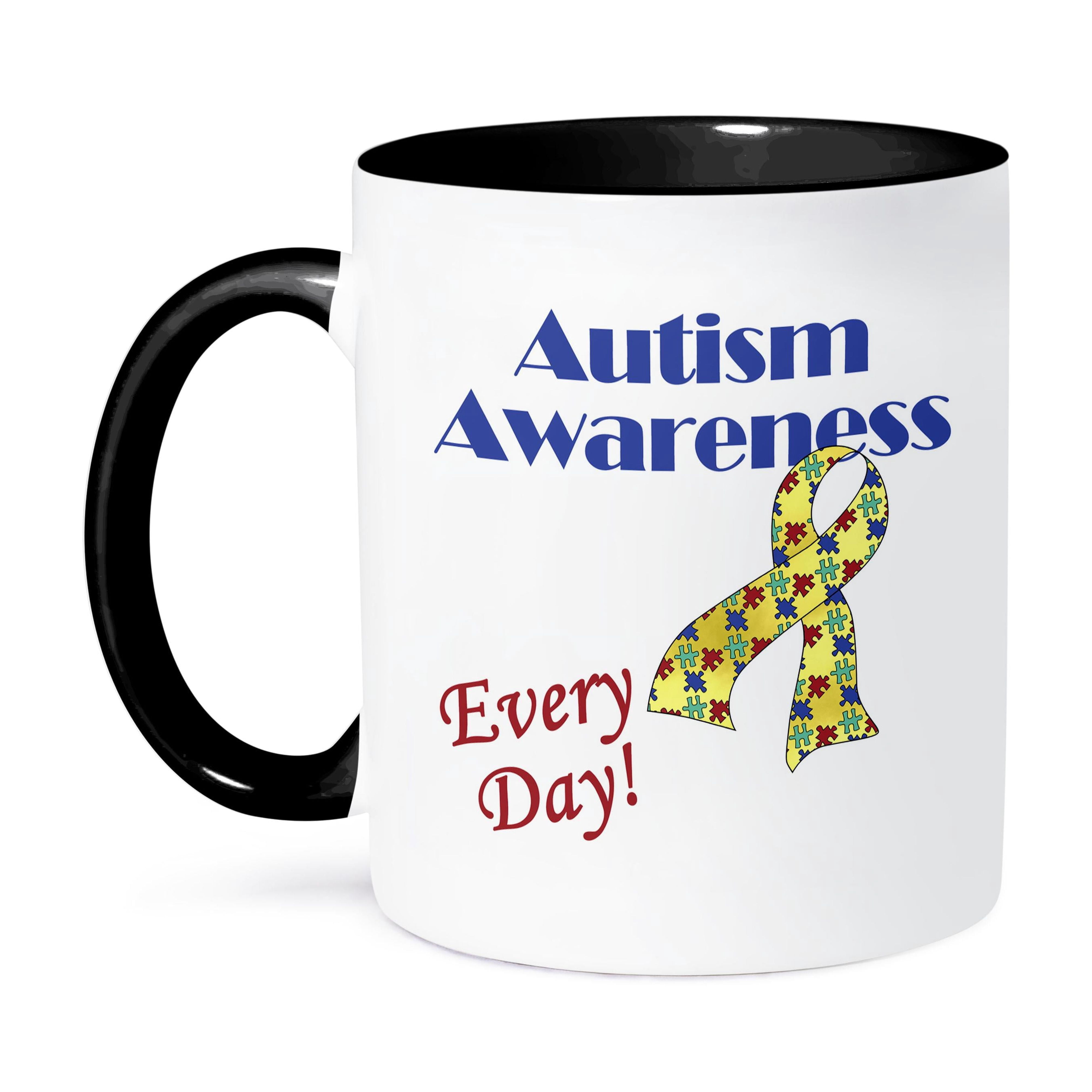 3dRose, Autism Awareness Every Day Awareness Ribbon Cause Design, 15oz ...