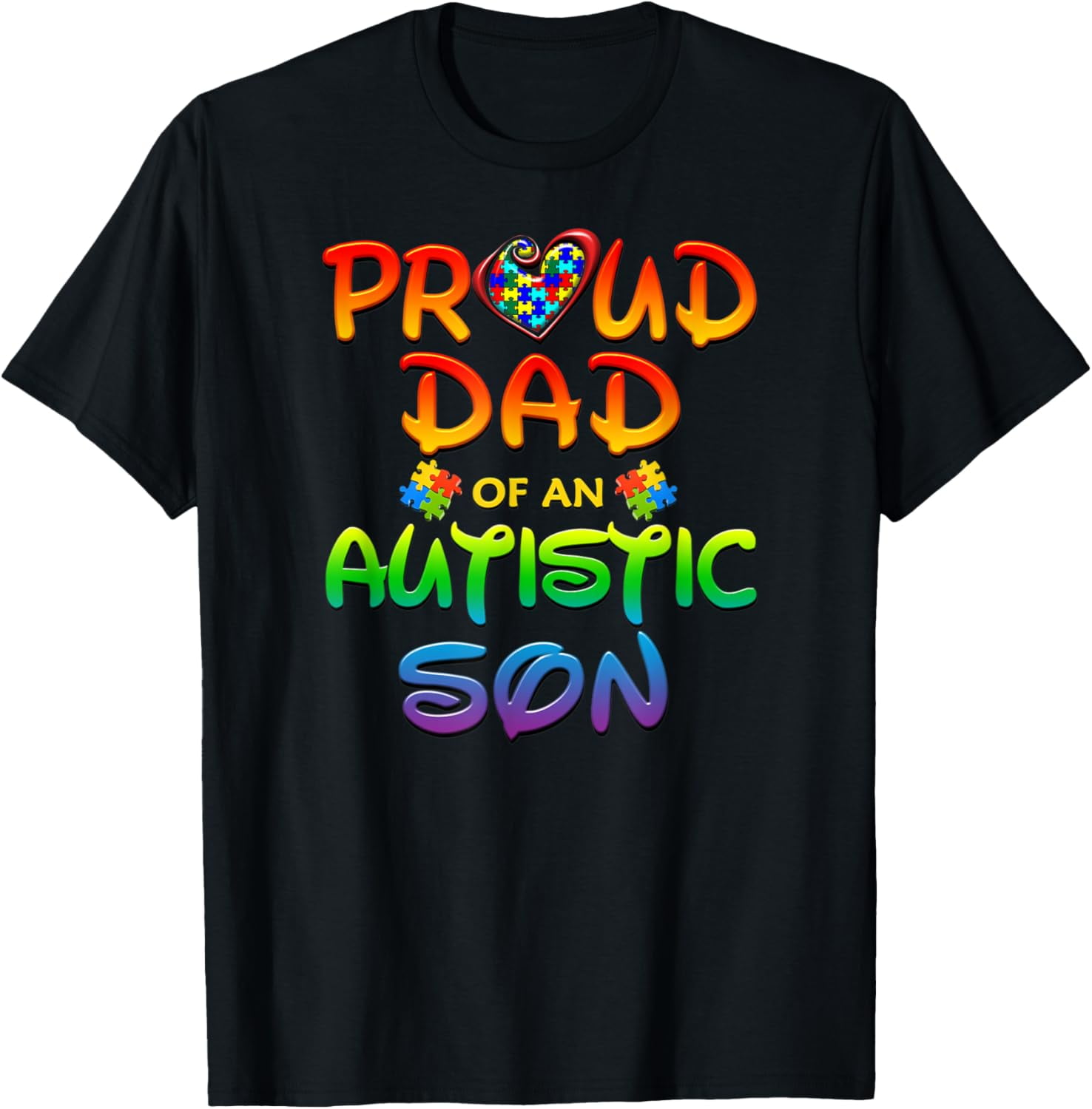 Autism Awareness Family Proud Dad Of Autistic Son T-Shirt - Walmart.com