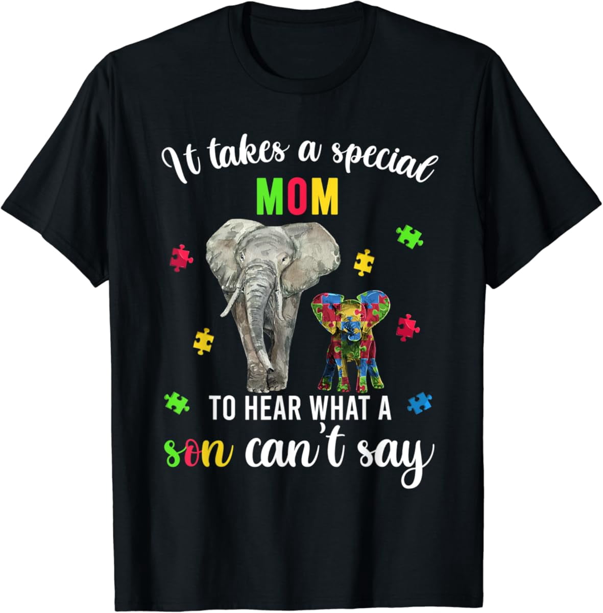 Autism Awareness Family Support Shirts, Autism Mom Elephants T-Shirt ...