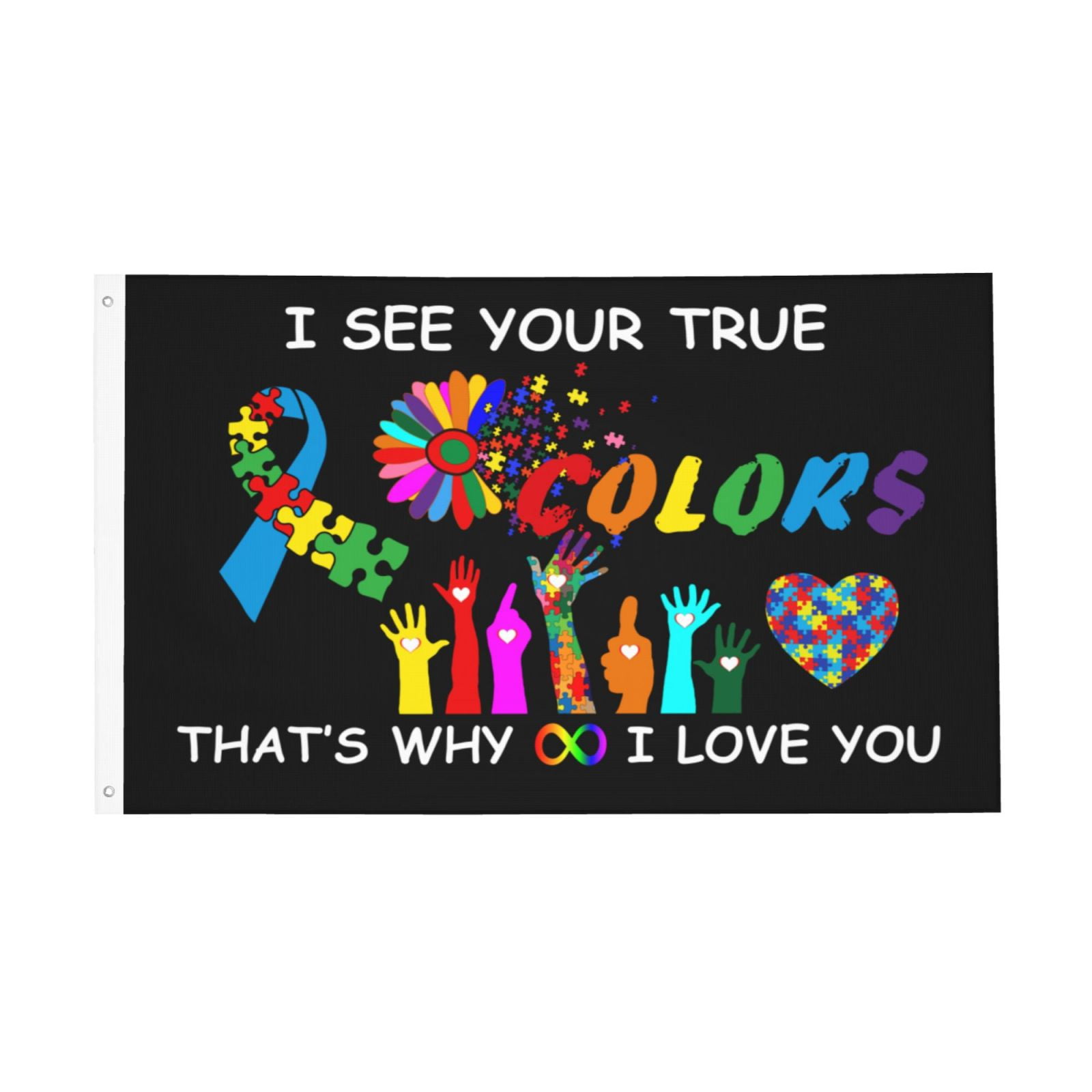 Autism Awareness Flag 3x5 Ft Outdoor Indoor With Grommet Garden Yard ...