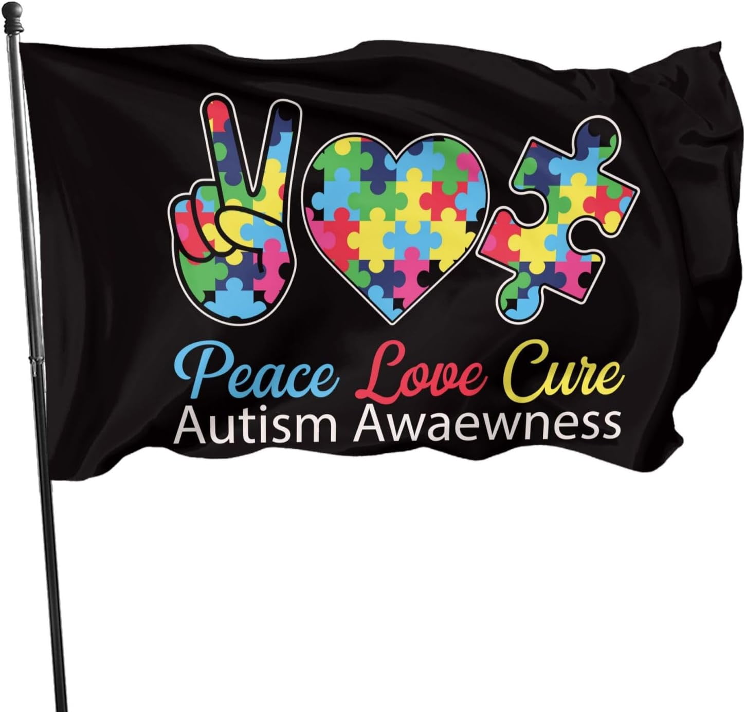 Autism Awareness Flag Fade Proof Outdoor Indoor With Metal Grommets ...