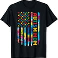 Autism Awareness Flag Shirts, American Flag Autism Mom Tee T-Shirt ...