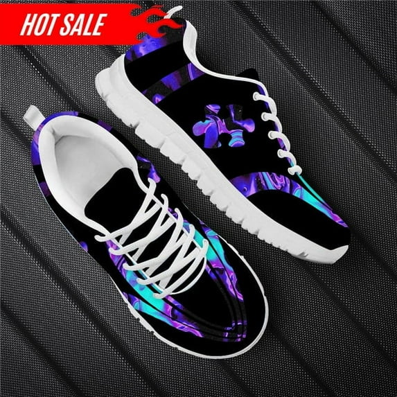 Autism Awareness Flats Shoes for Women Girls Breathable 2023 New ...