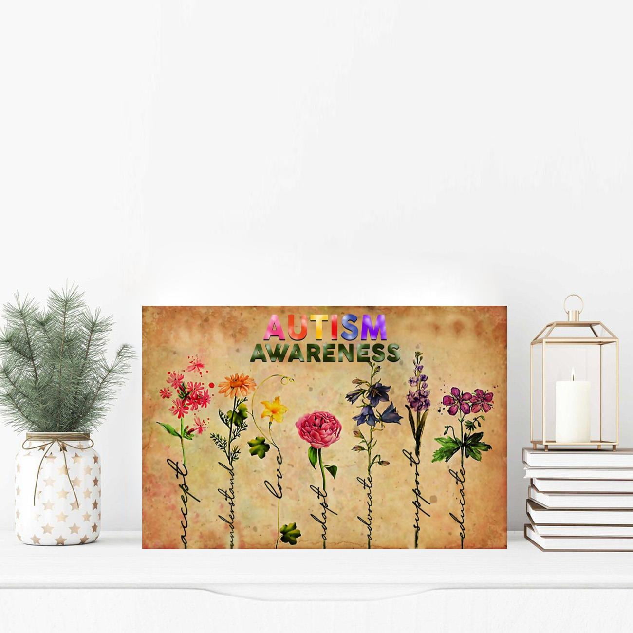 Autism Awareness Flower Print Poster Autism poster Autism Poster 16 x ...