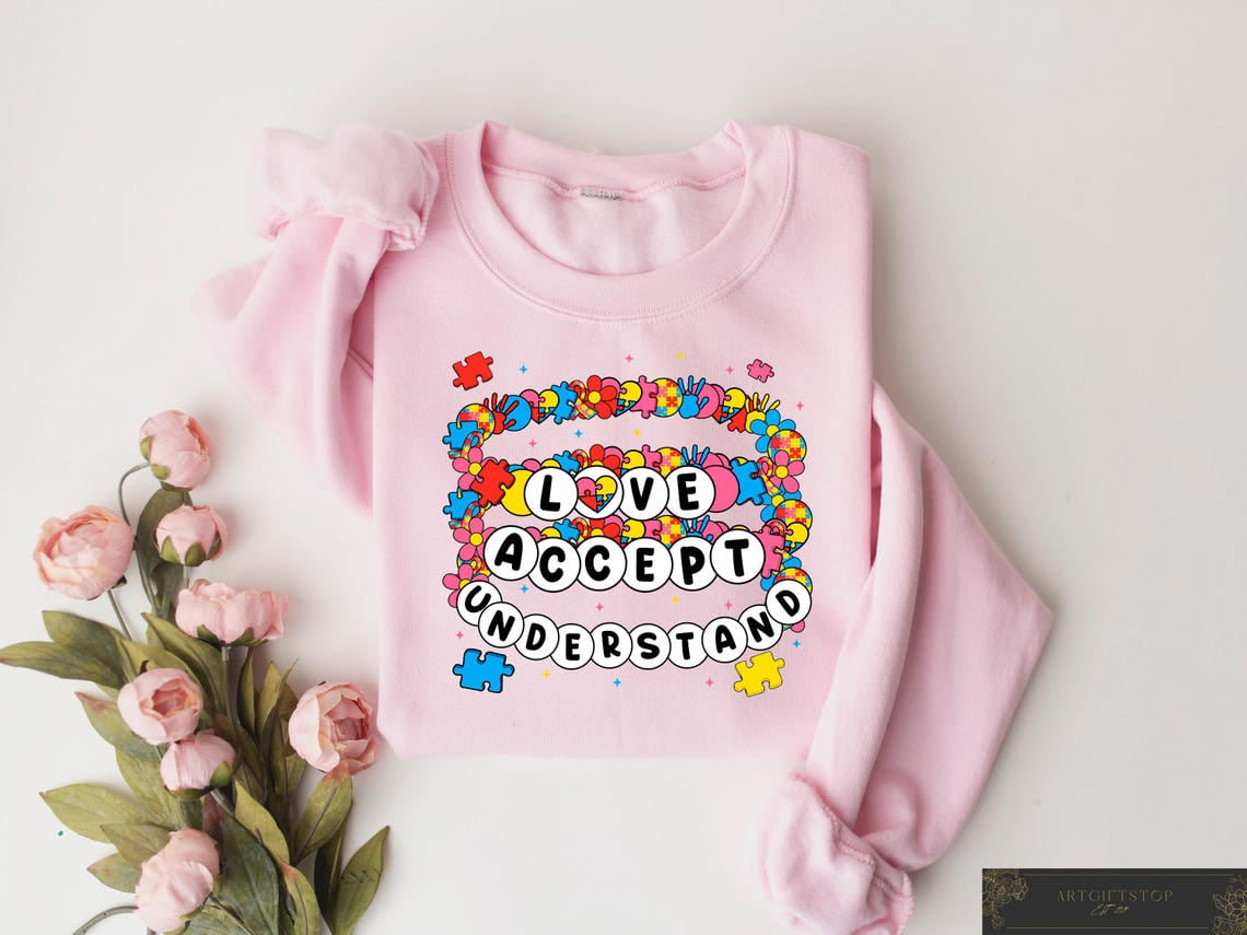 Autism Awareness Friendship Bracelet Sweatshirt, Autism Mama Sweatshirt ...