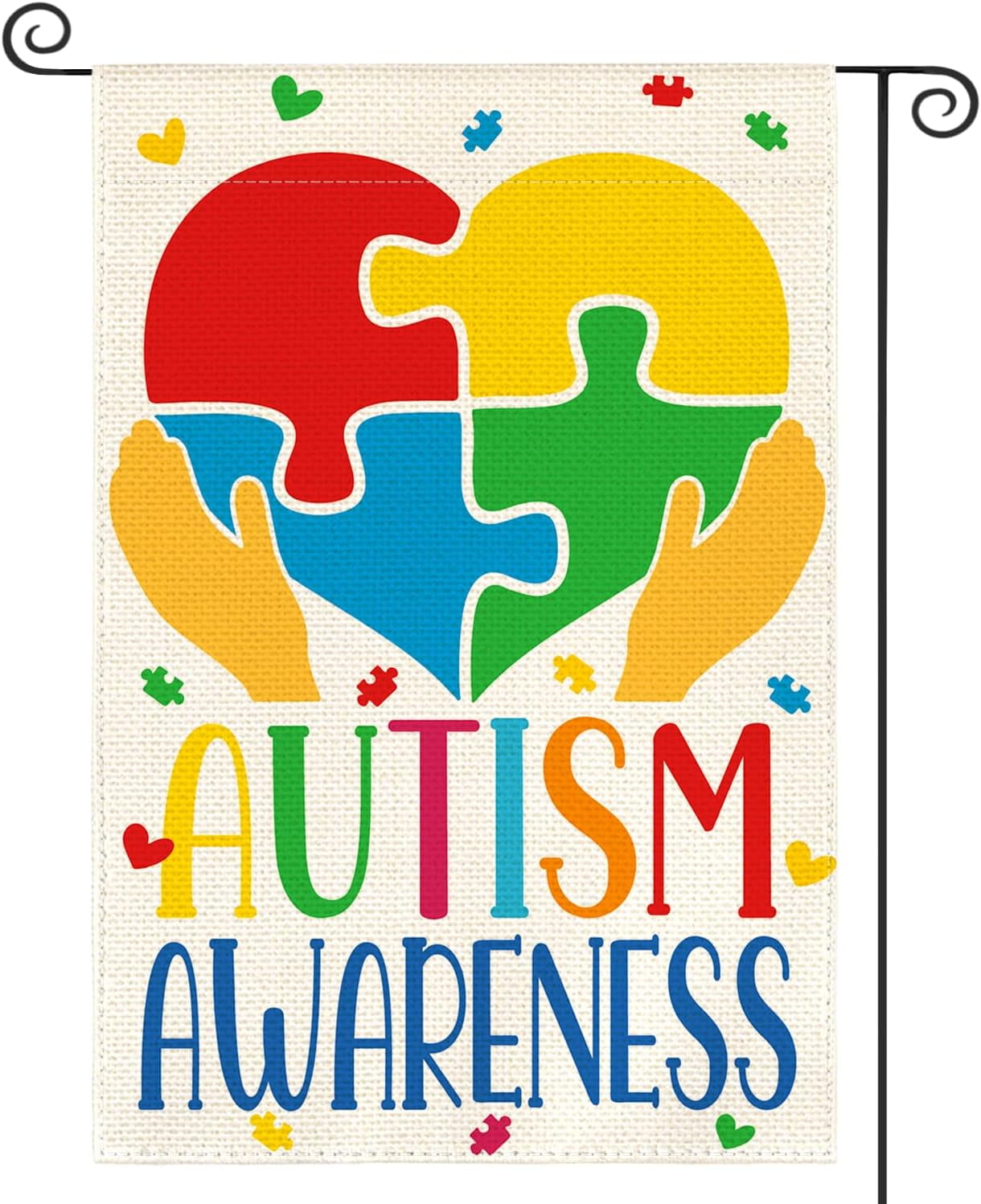 Autism Awareness Garden Flag 12x18 Inch Double Sided Outside, Puzzle ...