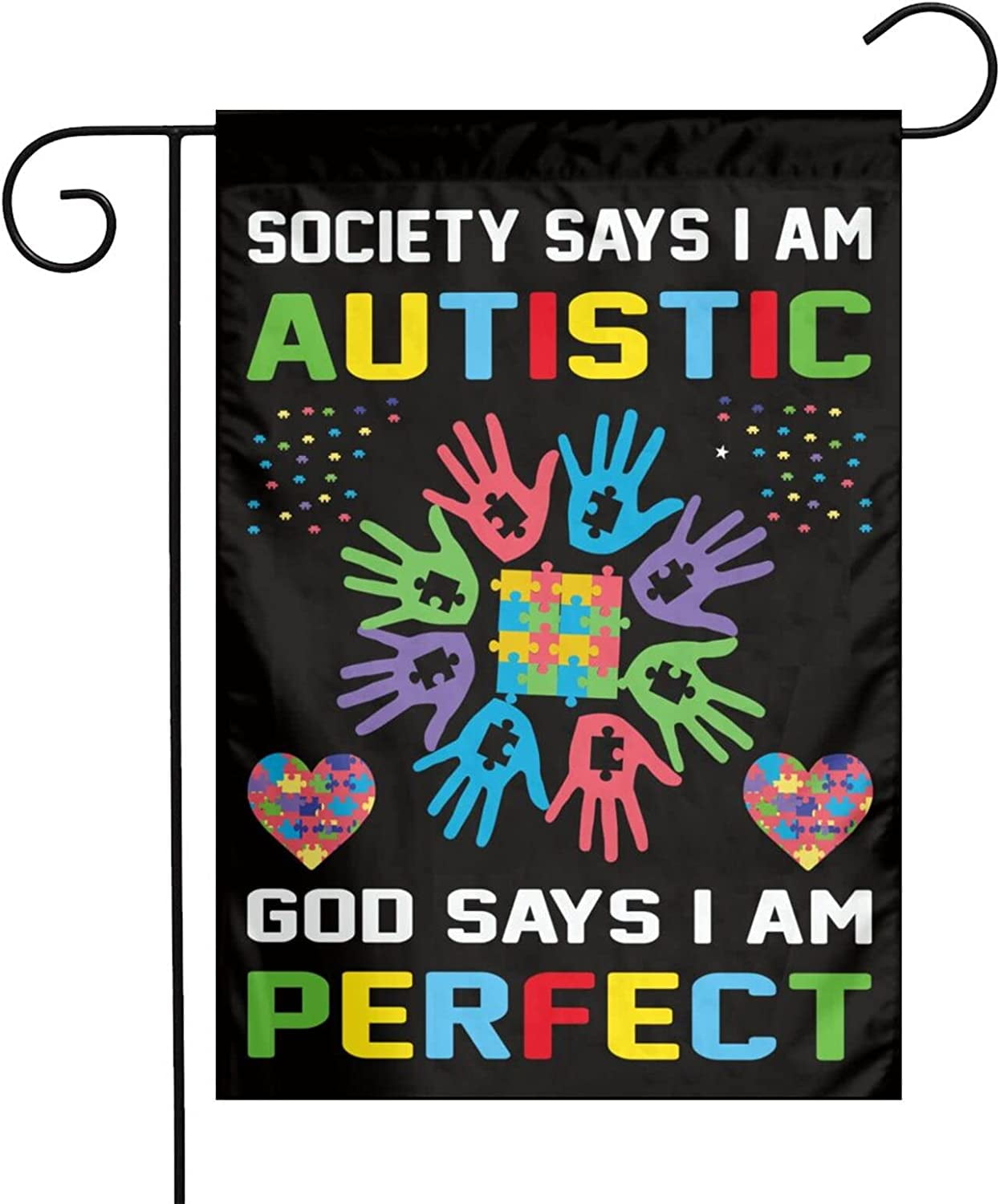 Autism Awareness Garden Flag Vertical Double Sided, Puzzle Piece ...