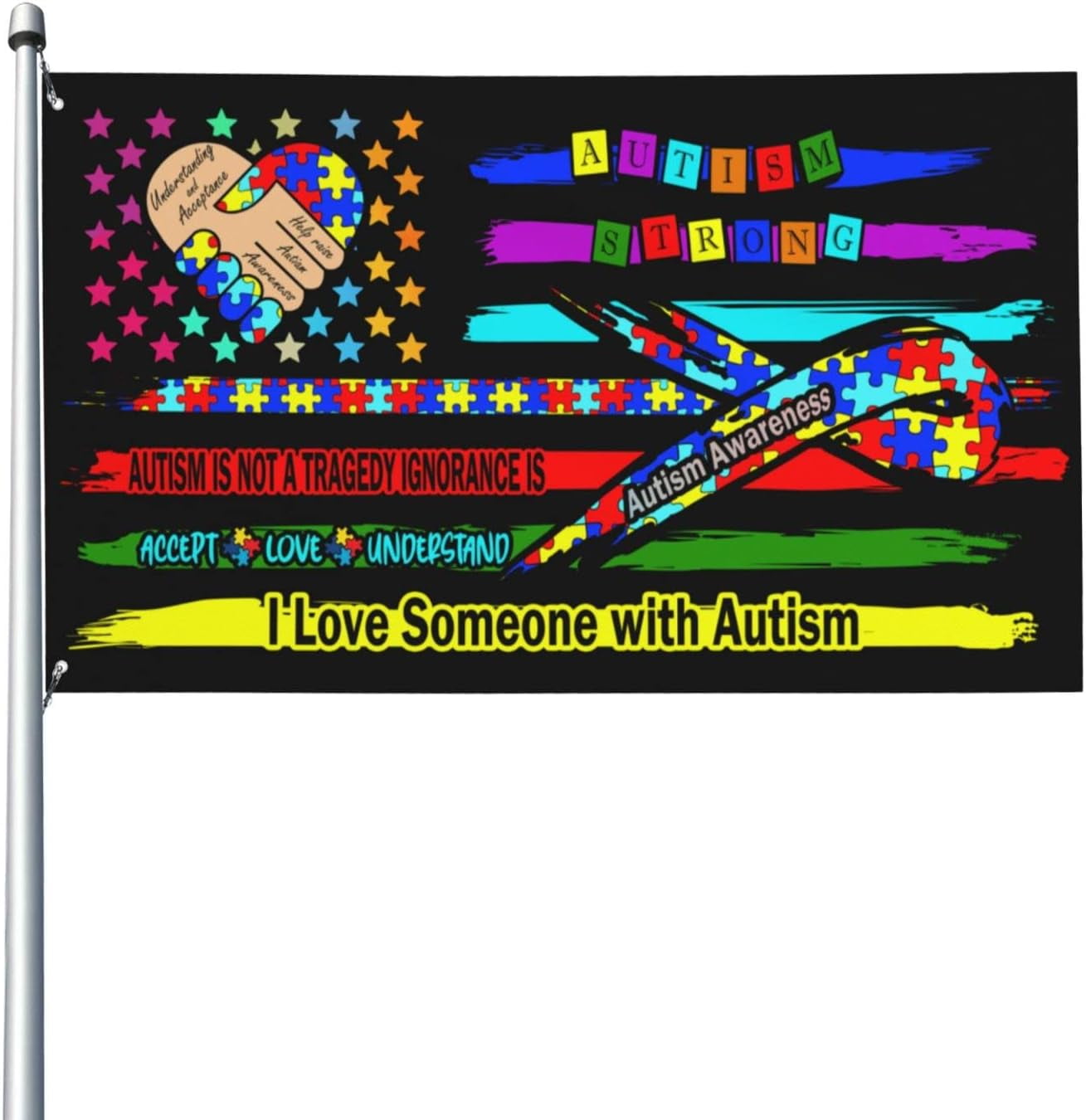 Autism Awareness Garden Yard Flag 4.85x8 ft Banner Indoors Outdoors ...