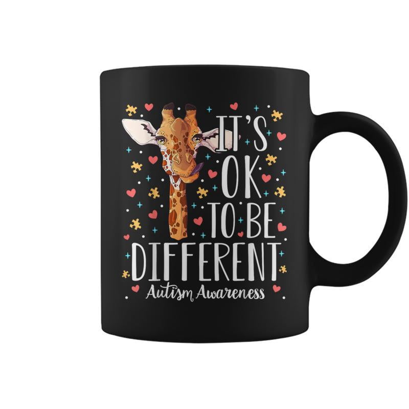 Autism Awareness Giraffe Its Ok To Be Different Autistic Coffee Mugs ...
