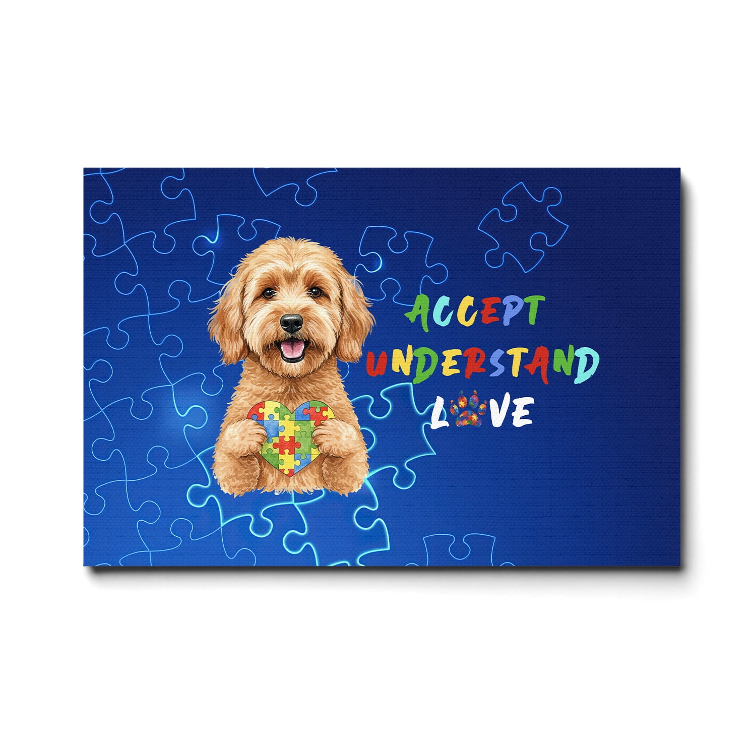 Autism Awareness Goldendoodle Accept Understand Love Horizontal Matte ...