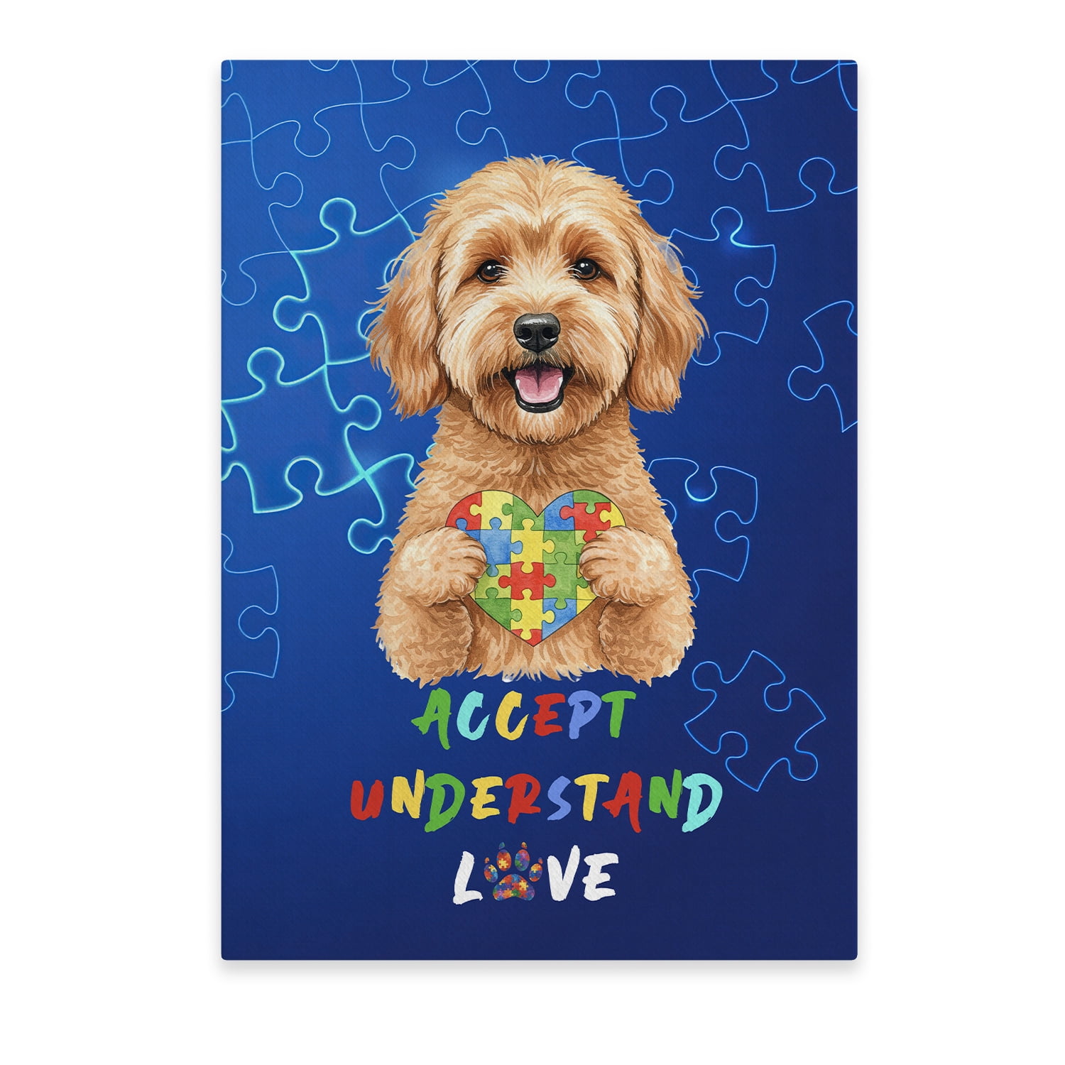 Autism Awareness Goldendoodle Accept Understand Love Vertical Matte ...