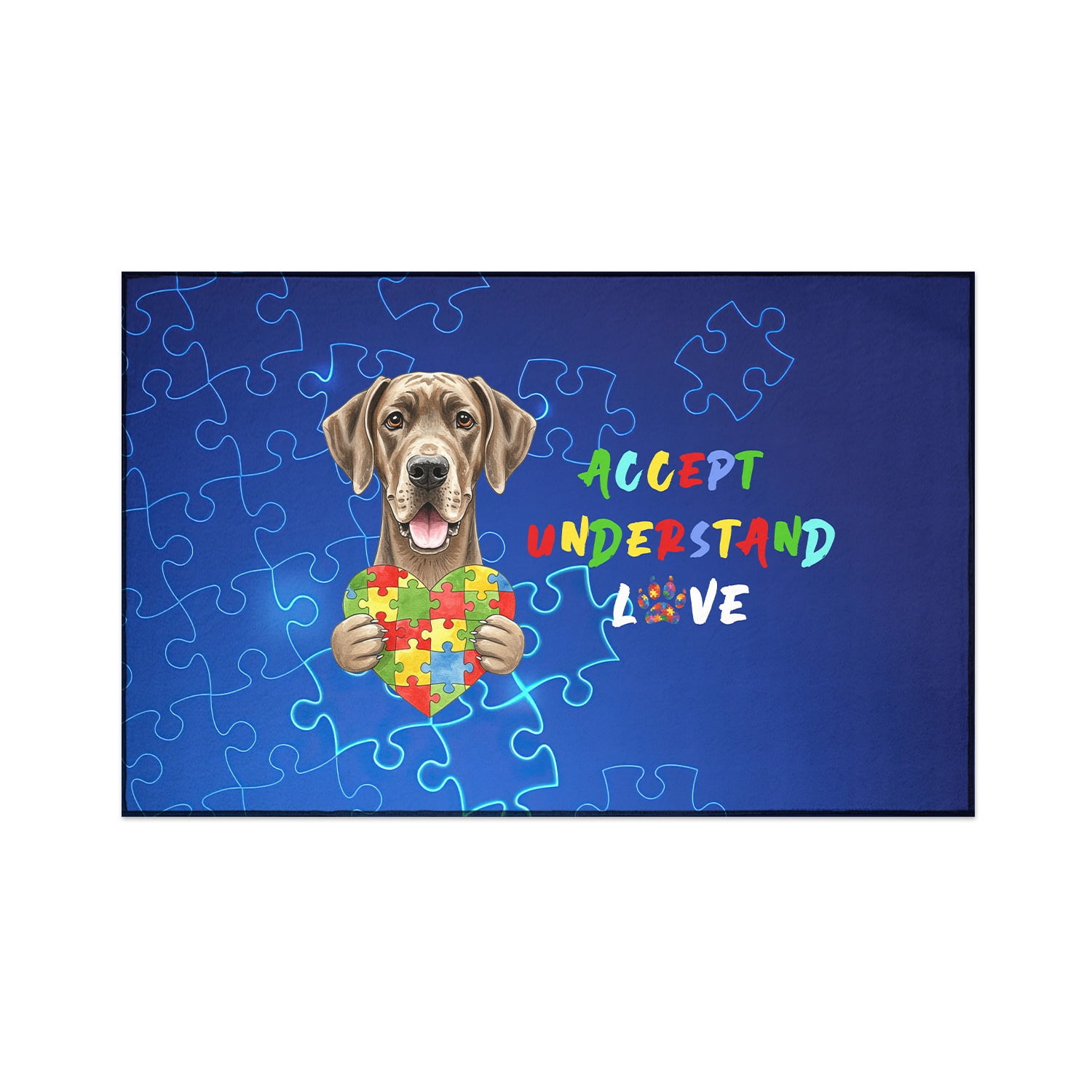 Autism Awareness Great Dane Accept Understand Love Indoor Rug Danes Dog ...