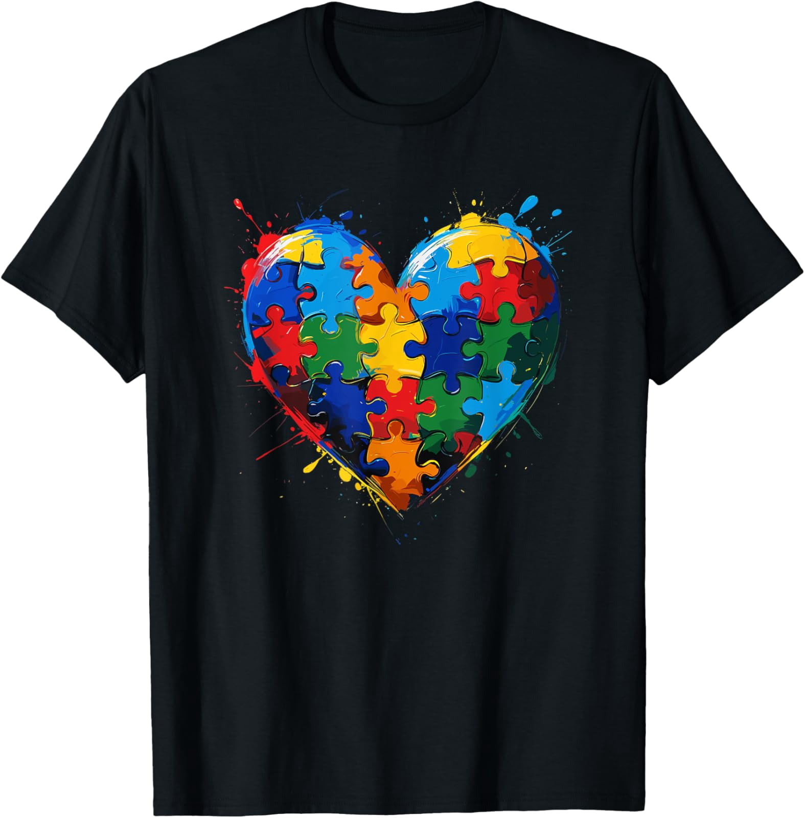 Autism Awareness Heart Valentine Day Puzzle Piece Boy Girl T-Shirt ...