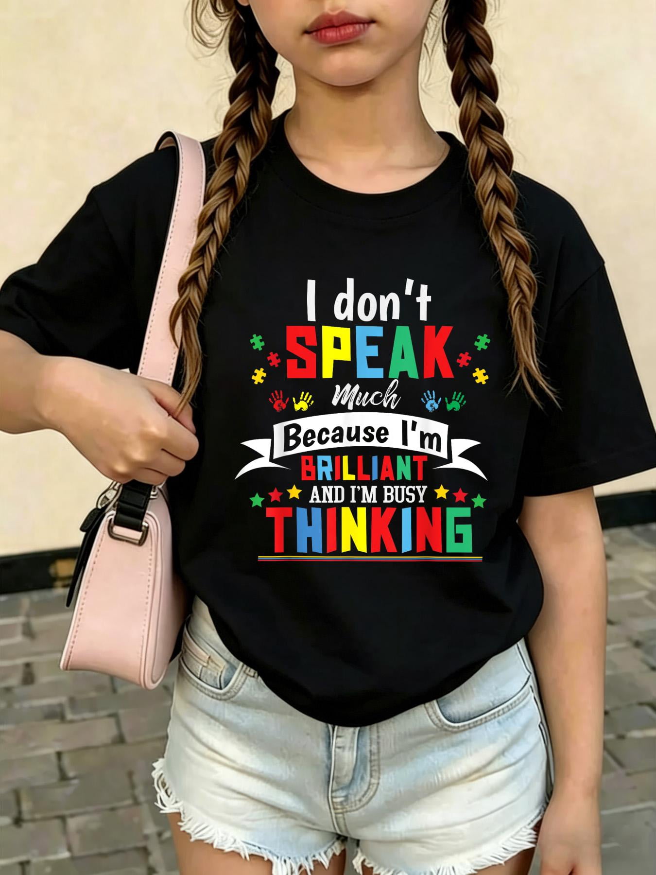 Autism Awareness I Dont Speak Much Autistic Brilliant Kids T-Shirt ...