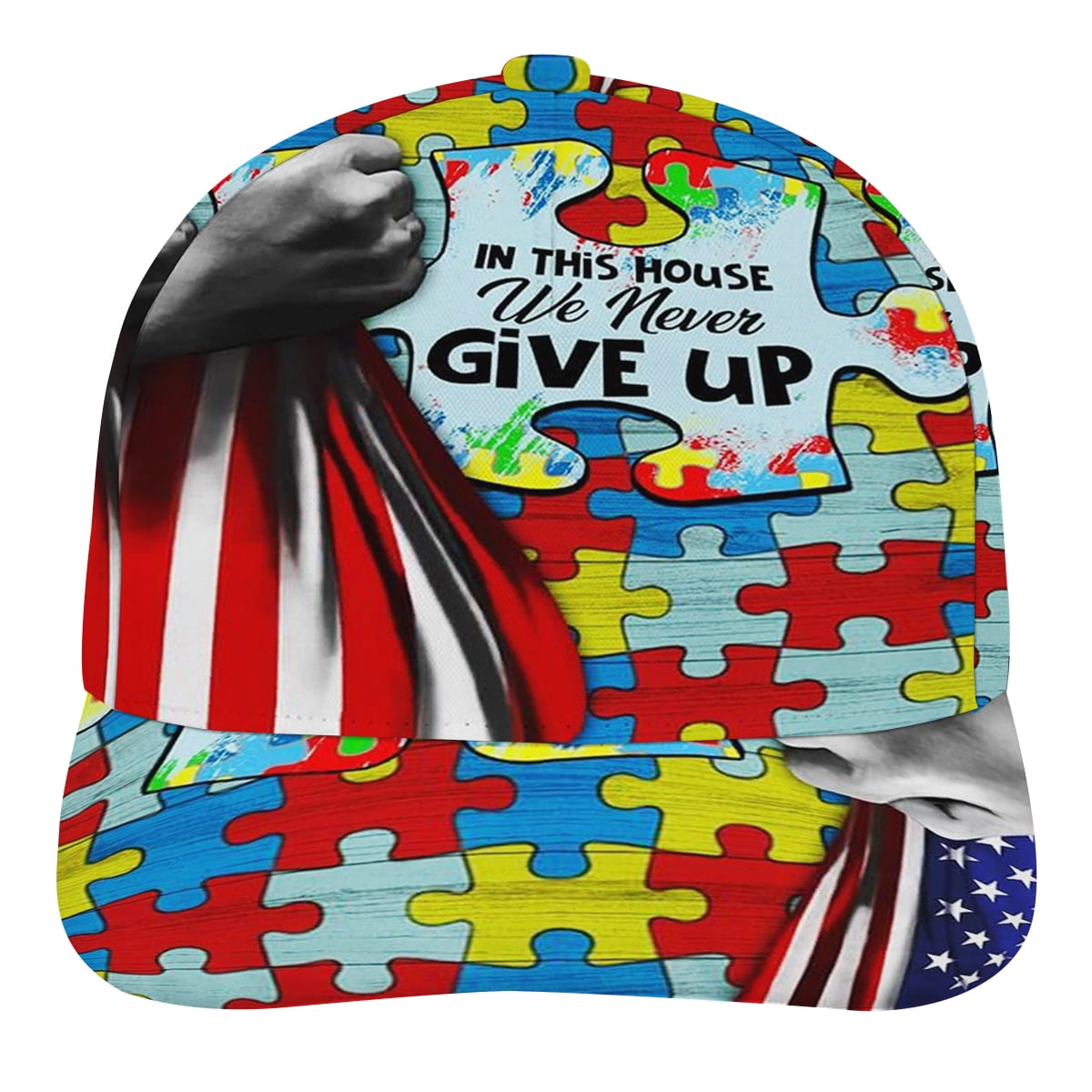 Autism Awareness In This House We Never Give up baseball cap hat ...