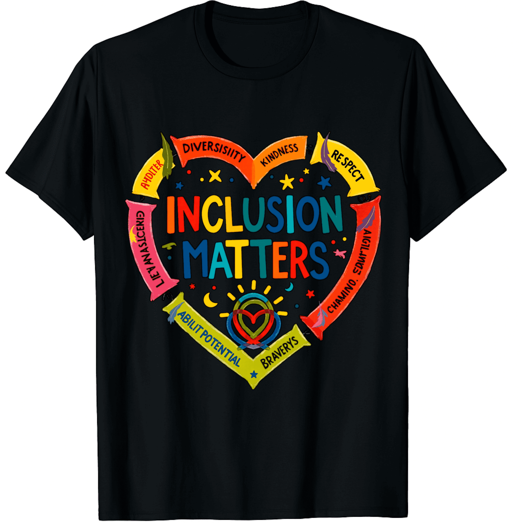 Autism Awareness Inclusion Matters Rainbow Heart Ribbon Diversity ...