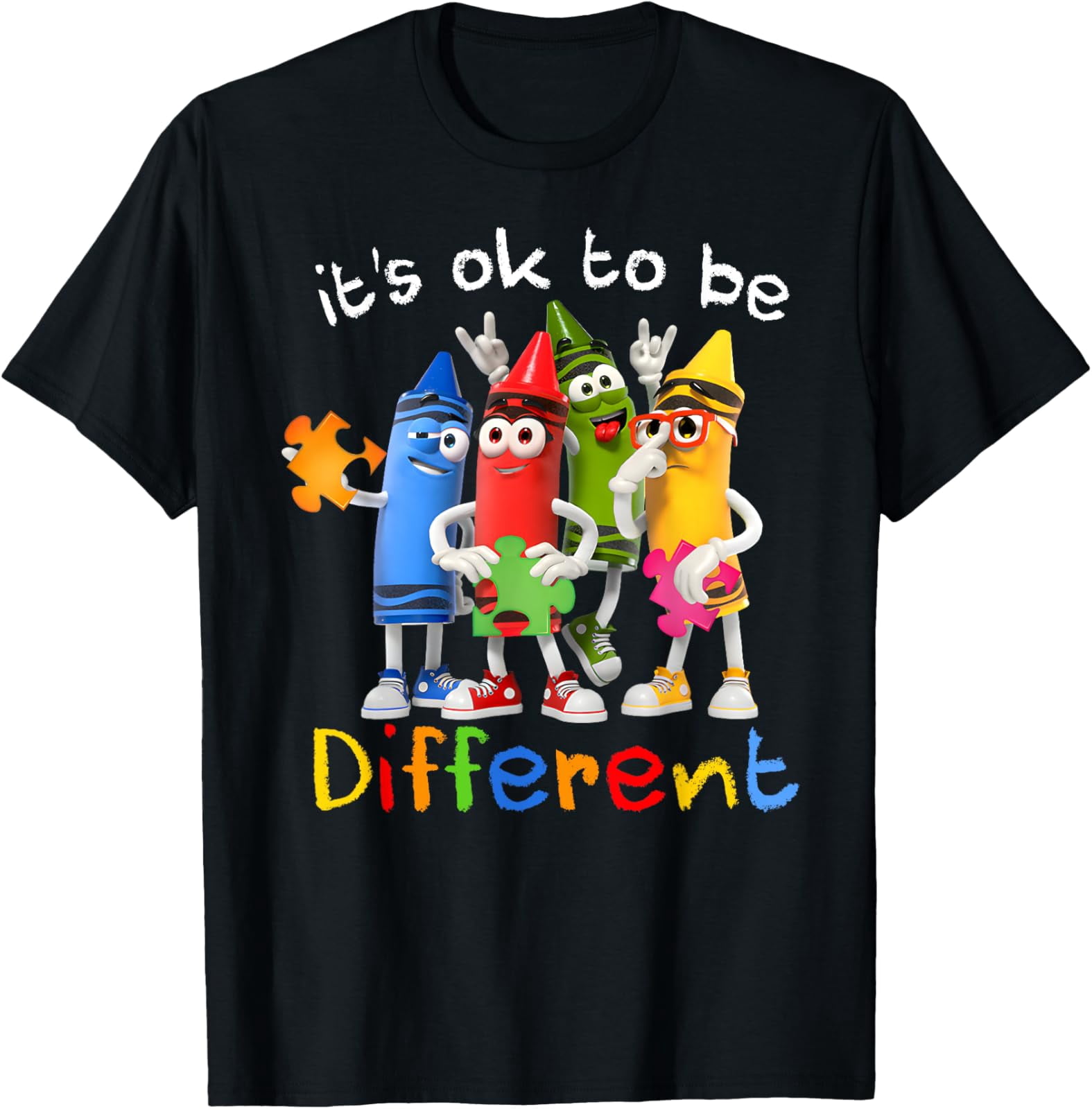 Autism Awareness It'S Ok To Be Different Autistic Be Unique T-Shirt ...