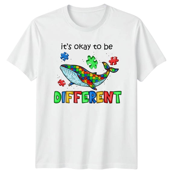 Autism Awareness It'S Okay To Be Different Whale Puzzle T-Shirt All ...