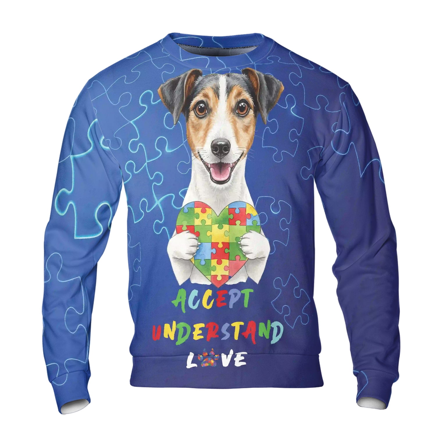 Autism Awareness Jack Russell Terrier Accept Understand Love All Over ...