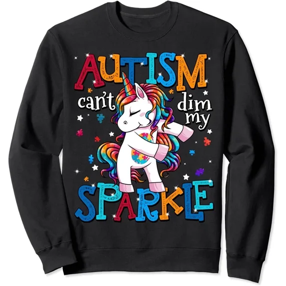 Autism Awareness Kids Unicorn Shirt For Autism Mom Unisex Crewneck ...