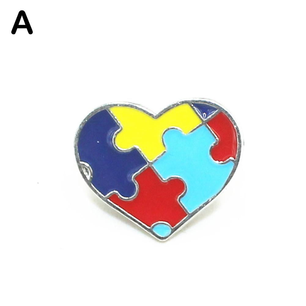 Autism Awareness Lapel Pin Brooch 20mm Jigsaw puzzle Badge Brooches ...