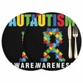 Autism Awareness Leather Placemats Set of 2, 12 Inch, Colorful Blocks ...
