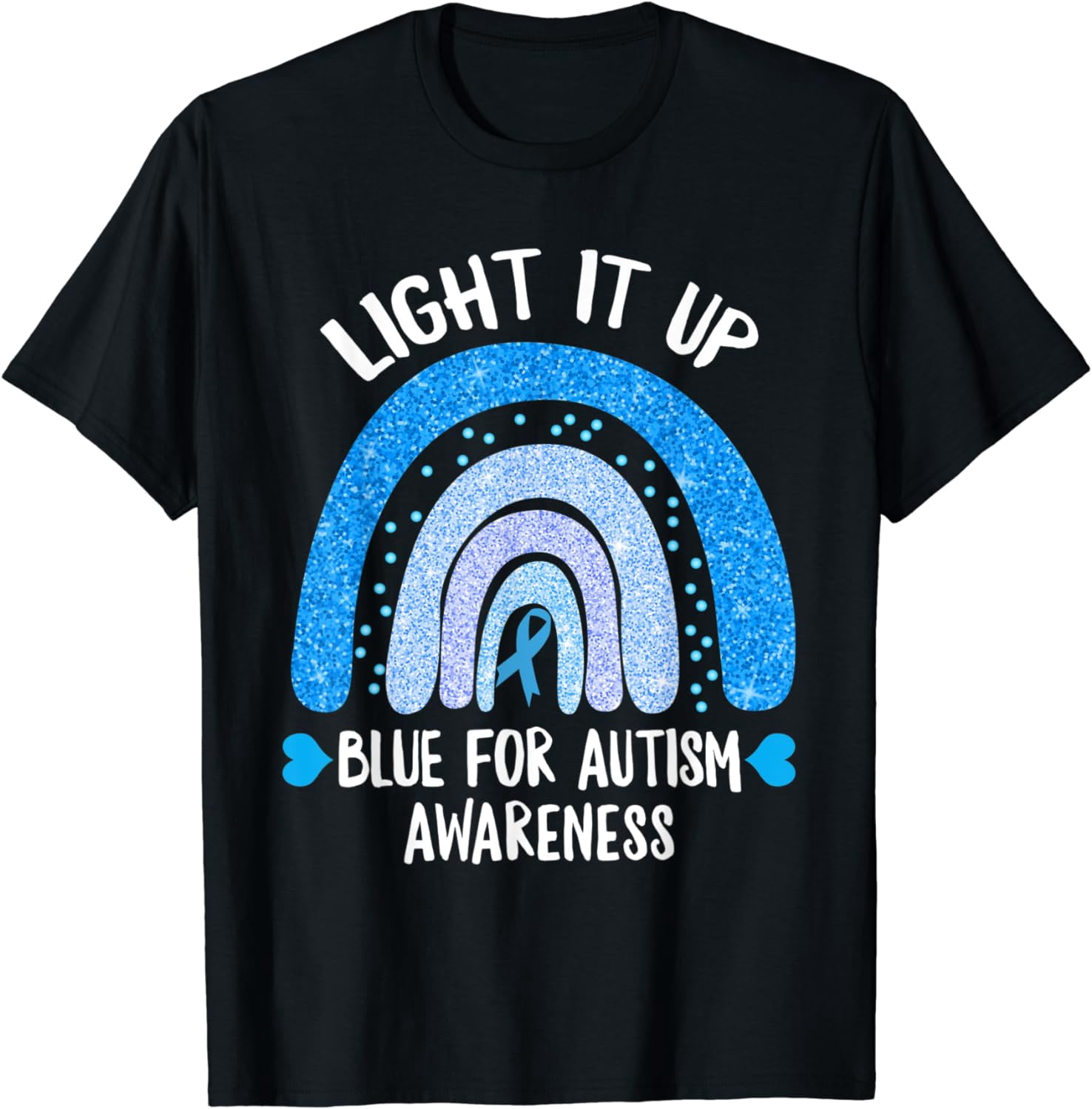 Autism Awareness Light It Up Blue Mom Puzzle Ribbon For Kids T-Shirt ...