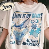 Autism Awareness Light It Up Blue Shirt Blue Whale SPED Tshirt Teacher ...