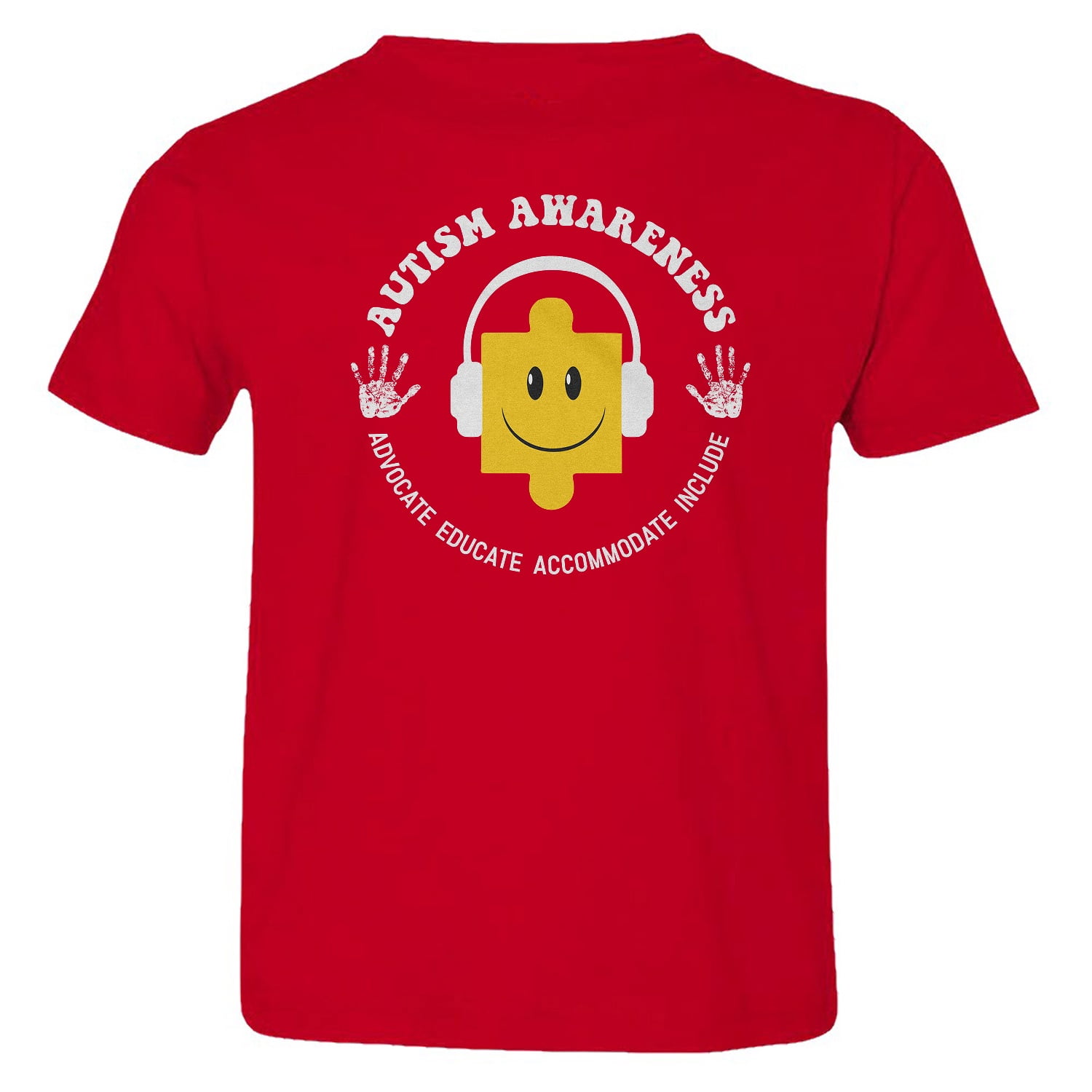 Autism Awareness Logo - Puzzle Symbol with Headphones Toddler T-Shirt ...