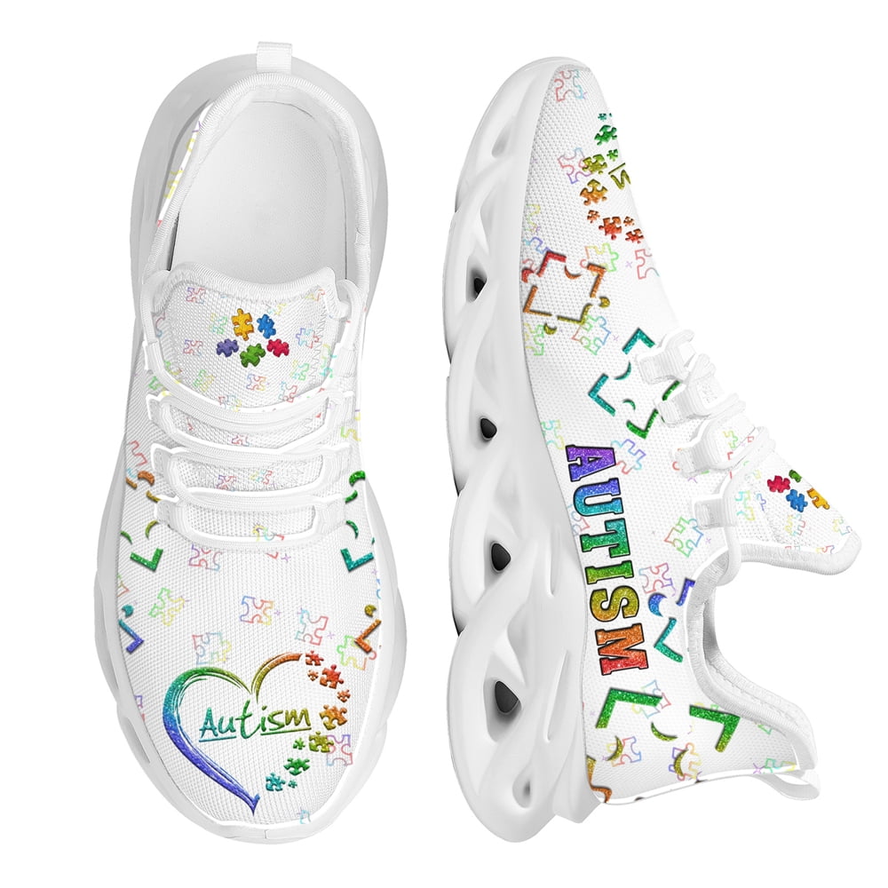 Autism Awareness Love Design Women's Mesh Sneakers Light Cushion Sport ...