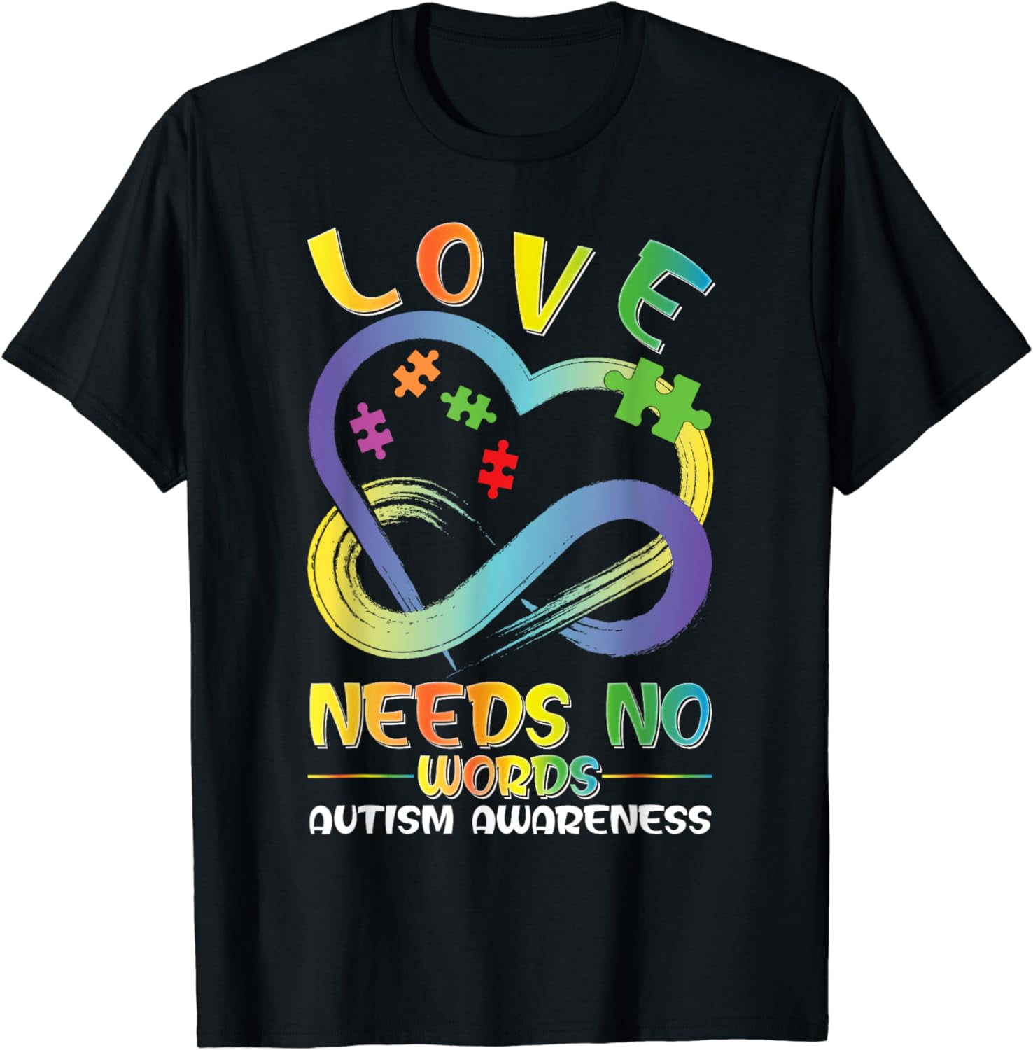 Autism Awareness Love Need No Words Autistic ASD Support T-Shirt ...