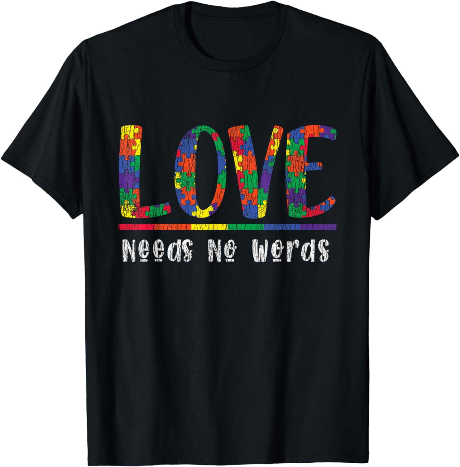 Autism Awareness Love Needs No Words Autistic Kids Awareness T-Shirt ...
